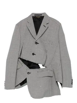 Comme Des Garçons Houndstooth Cut-out Jacket - Black