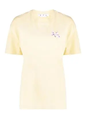 Off-White Floral Logo-print Short-sleeve T-shirt - White
