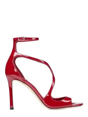 JIMMY CHOO Jimmy Choo Patent Leather Stiletto Heel Sandals Red