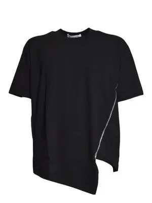 Comme Des Garçons Asymmetric Zip-detail T-shirt - Black