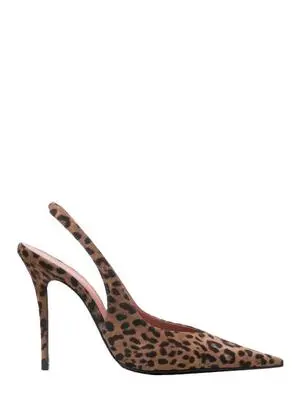 Amina Muaddi Leopard Print High Heels - Brown