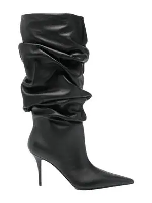 Amina Muaddi Anok Heeled Ankle Boots - Black
