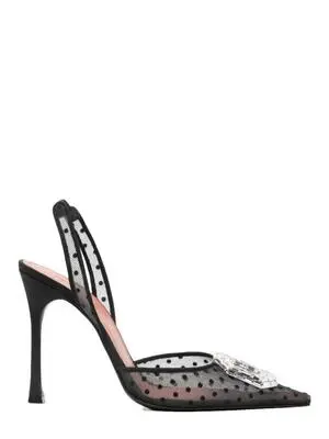 AMINA MUADDI Amina Muaddi Lace Polka Dot High Heels