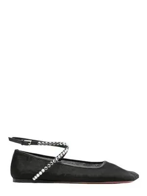 Amina Muaddi Ane Mesh Ballerina - Black