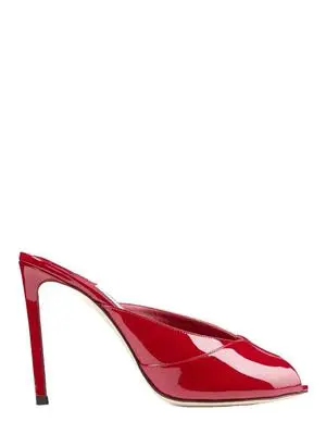 JIMMY CHOO Patent Leather Open-toe Mules - Red
