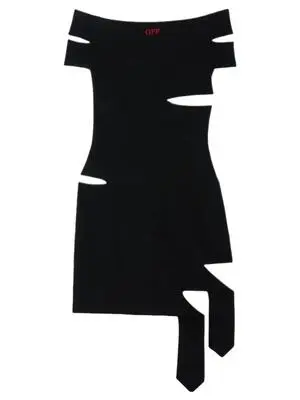Off-White Cut-out Detail Mini Dress - Black