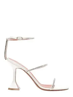 Amina Muaddi Gilda Crystal Sandals - White