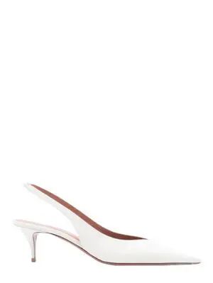 Amina Muaddi Amina Muaddi Anok Slingback-Pointed Pumps White