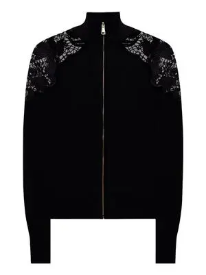 TWINSET Lace-detail Zip-up Jacket - Black