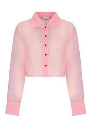 Khaite Jasen Cropped Shirt - Pink
