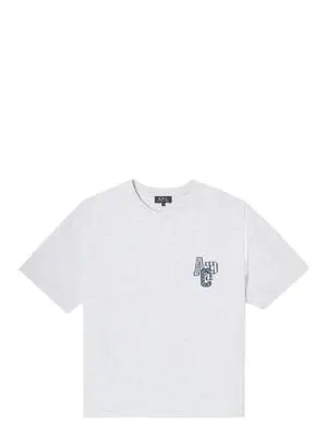 A.p.c. Logo-embroidered Short-sleeve T-shirt - Light Gray