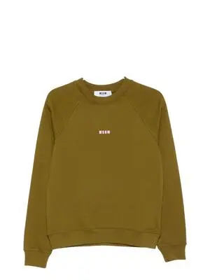MSGM Raglan-sleeve Logo Sweatshirt - Green