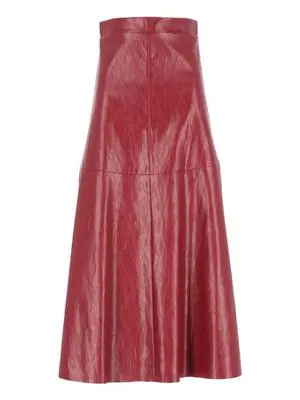 Federica Tosi Fla Leather Skirt - Red