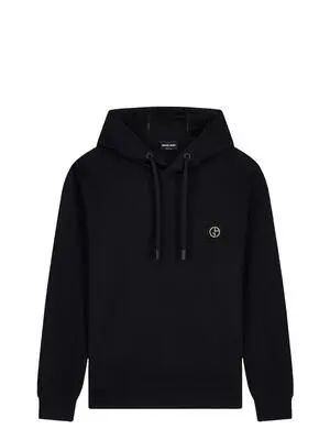Giorgio Armani Regular Fit Double Micromodal Jersey Hoodie - Black