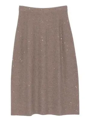 Antonelli Firenze Sequin-embellished Knit Midi Skirt - Gray