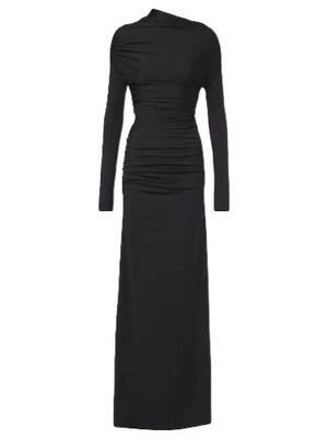 Victoria Beckham Draped Jersey Gown - Black