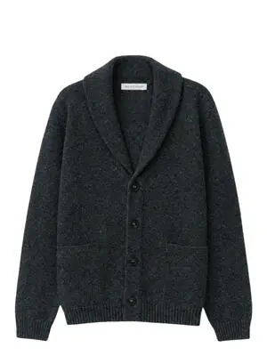 Iris Von Arnim Cashmere And Wool Collared V-neck Cardigan - Navy
