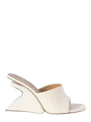 Off-White Jug Open Toe Wedged Mules - White
