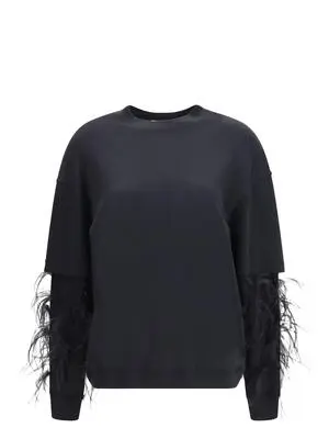 DARKPARK Troy Double-sleeve Feather Top - Black