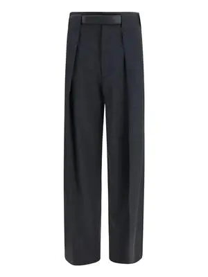 DARKPARK Ronda Wool Pants With Leather Belt - Grey