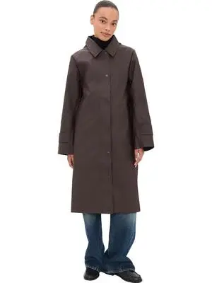 Rains Nara Long Jacket - Bark