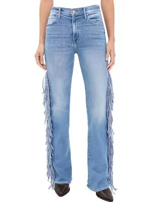MOTHER The Fringe Desperado Sneak Western Jeans - Saddle Up