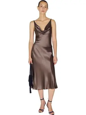 REFORMATION Olivine Silk Two Piece - Brown