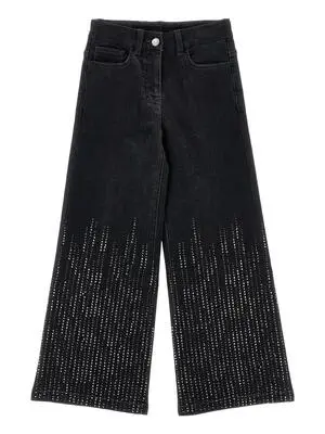 Monnalisa Rhinestone Embellished Trousers - Medium Gray