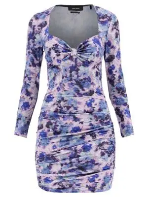 Isabel Marant Étoile Floral-printed Ruched Mini Dress - Purple