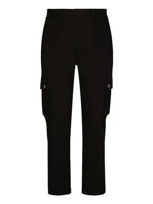 Dolce & Gabbana Dolce Gabbana Branded Tag Cargo Pants - Black