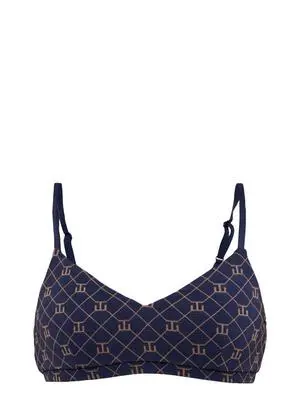 The Upside Ezra Patterned Performance Bra - Letter Pattern