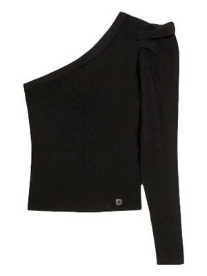 TWINSET One-shoulder Draped Top - Black