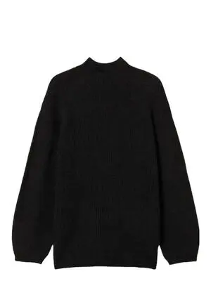 TWINSET Turtleneck Ribbed Sweater - Black
