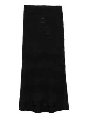 TWINSET Knitted Flared Midi Skirt - Black