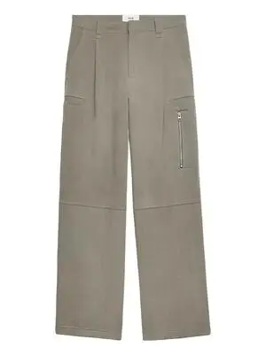 AMI Paris Wide-leg Virgin-wool Trousers - Gray