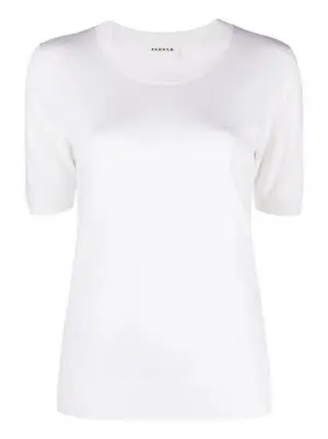 P.a.r.o.s.h Linfa Short-sleeve Fine-knit Top - White