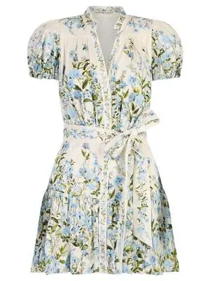 ALICEOLIVIA Alice+olivia Floral-print Belted Dress - Blue