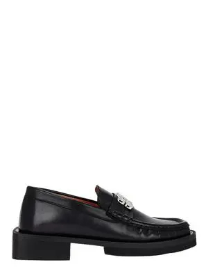 GANNI Logo Plaque Slip-on Loafers - Black