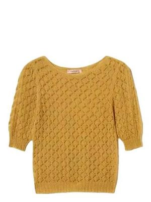 TWINSET Short-sleeved Crewneck Jumper - Brown