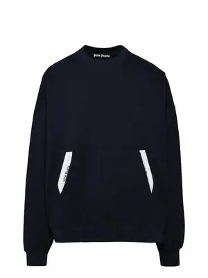 Palm Angels Logo Detailed Crewneck Sweatshirt - Black
