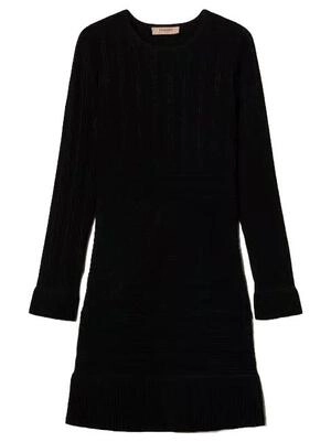 TWINSET Mixed Stitches Short Knit Dress - Black