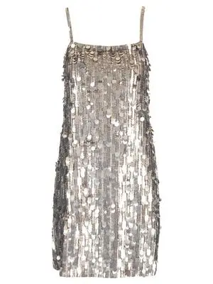 P.a.r.o.s.h Sequined Midi Dress - Gray