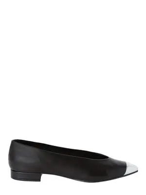 Loro Piana Rebecca Stitched Ballet - Black/silver