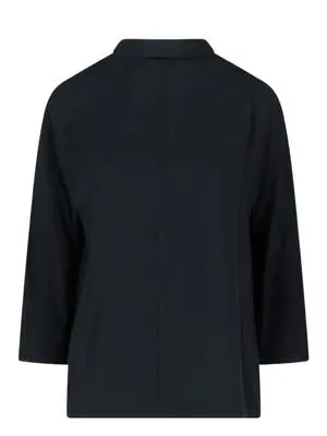 Aspesi Tie-neck Cut Out Detailed Blouse - Black