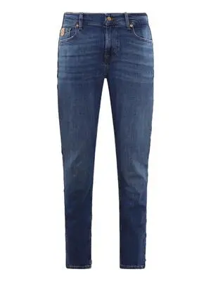 7 For All Mankind Skinny Jeans With Logo Patch - Blue