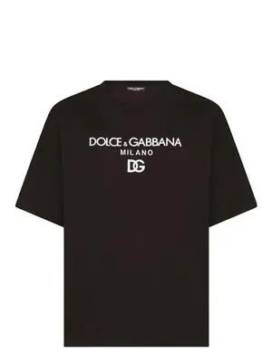 Dolce & Gabbana Dolce Gabbana Logo Printed Crewneck T-shirt - Black