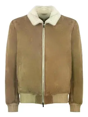 VOLFAGLI FIRENZE VOLFAGLI Big Ben Fur-Collar Suede Jacket