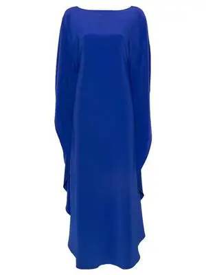 GIANLUCA CAPANNOLO Iris Cape-style Slit-sleeve Maxi Dress Blue