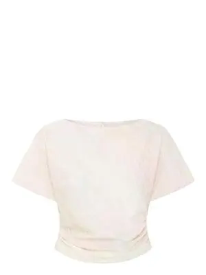 Anna Quan Vinnie Gathered-side Blouse - Neutrals