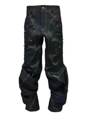 JUNTAE KIM Laser-slashed Twist Jeans - Black